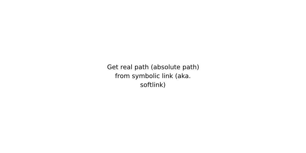 Get real path (absolute path) from symbolic link (aka. softlink)