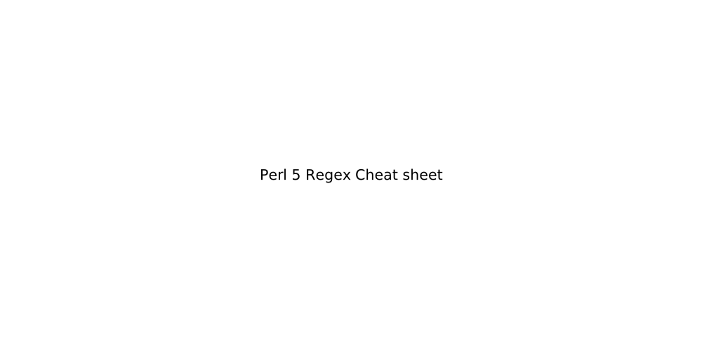 Perl 5 Regex Cheat sheet